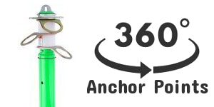 14 ft. Portable Fall Arrest Post for confined space - Supports a singl ...