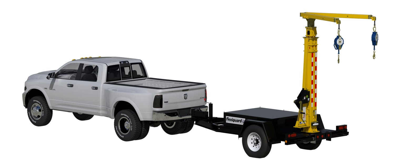 Flexiguard Trailer Mounted Adjustable Height Anchor System, 2 User, 12 ...